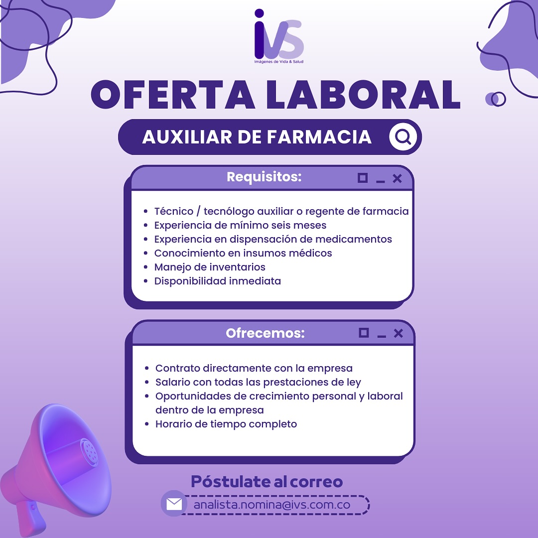 Oferta laboral técnico/ tecnólogo en auxiliar de farmacia – Imágenes de ...
